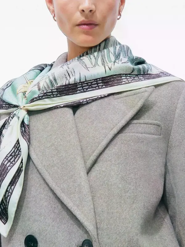 Tory Burch Forest Silk Square Scarf - Neutrals