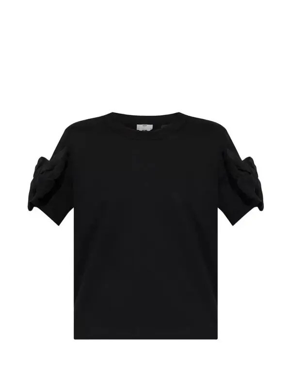 Noir Kei Ninomiya Bow-appliqué T-shirt