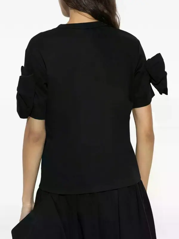Noir Kei Ninomiya Bow-appliqué T-shirt
