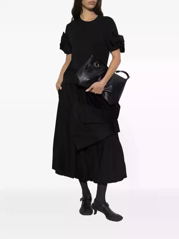 Noir Kei Ninomiya Bow-appliqué T-shirt - Black