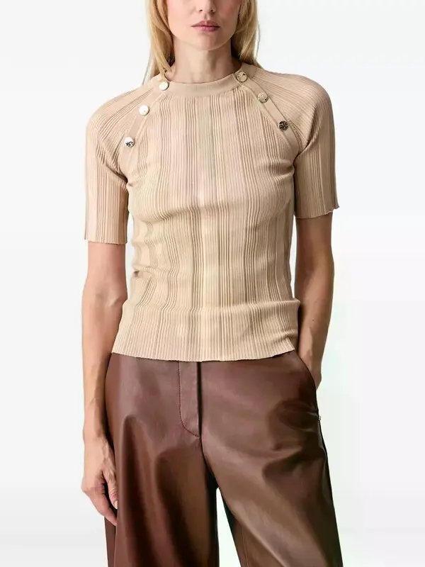 Sportmax Button-detail Ribbed T-shirt