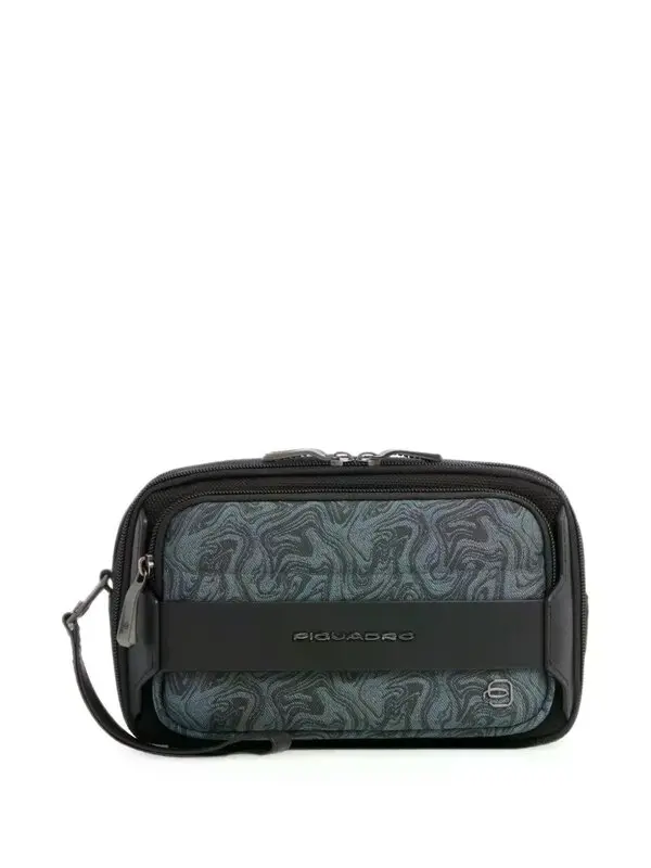 PIQUADRO Patterned Zip-around Clutch Bag
