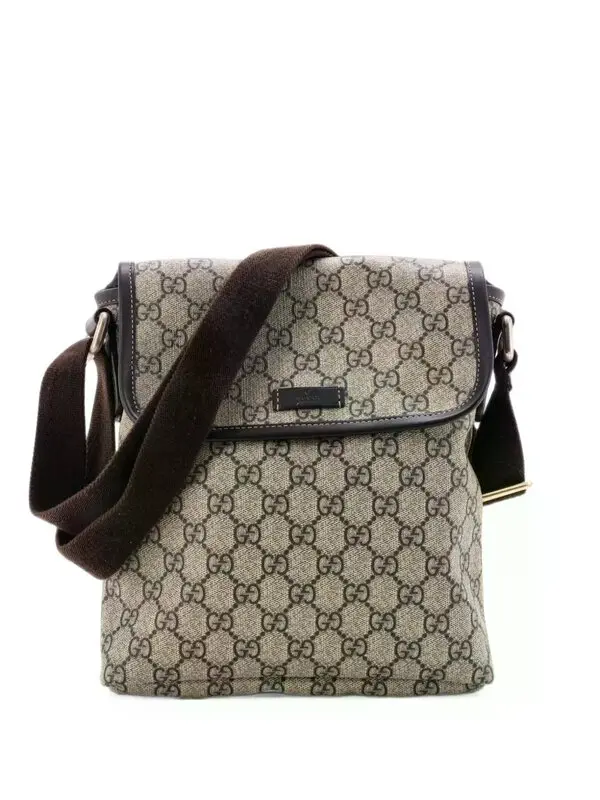Gucci Flap Messenger Gg Coated Canvas Small Crossbody Bag - Brown