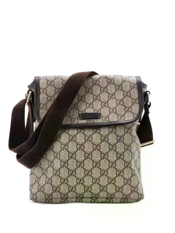 Gucci Flap Messenger Gg Coated Canvas Small Crossbody Bag - Brown