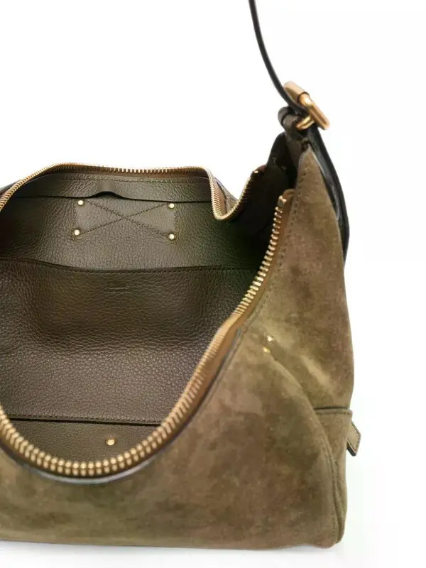Chloé Paddington Crossbody Bag In Suede - Green