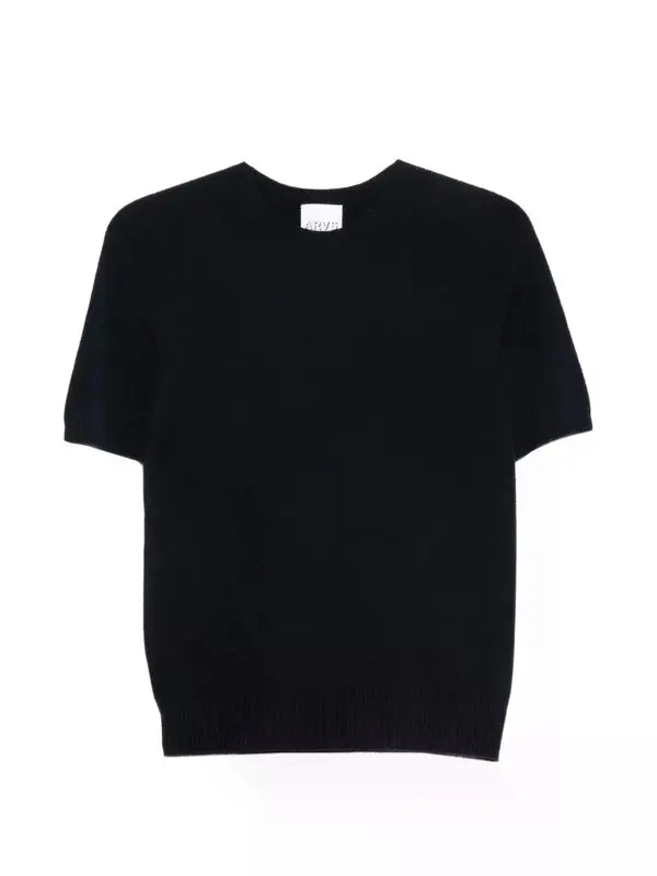 AROVESCIO Short-sleeve Knitted Top - Blue
