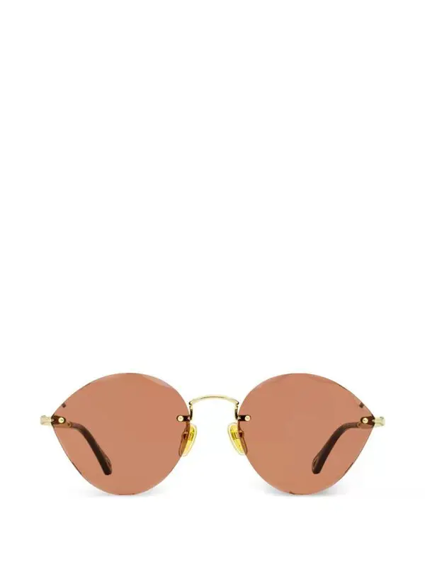 Chloé Geometric-frame Rimless Sunglasses - Gold