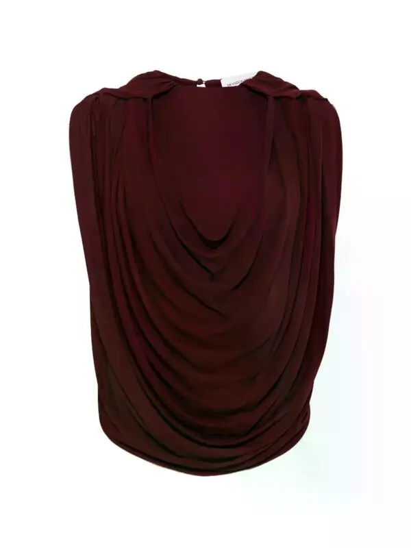 Brandon Maxwell The Astor Draped Jersey Blouse - Red