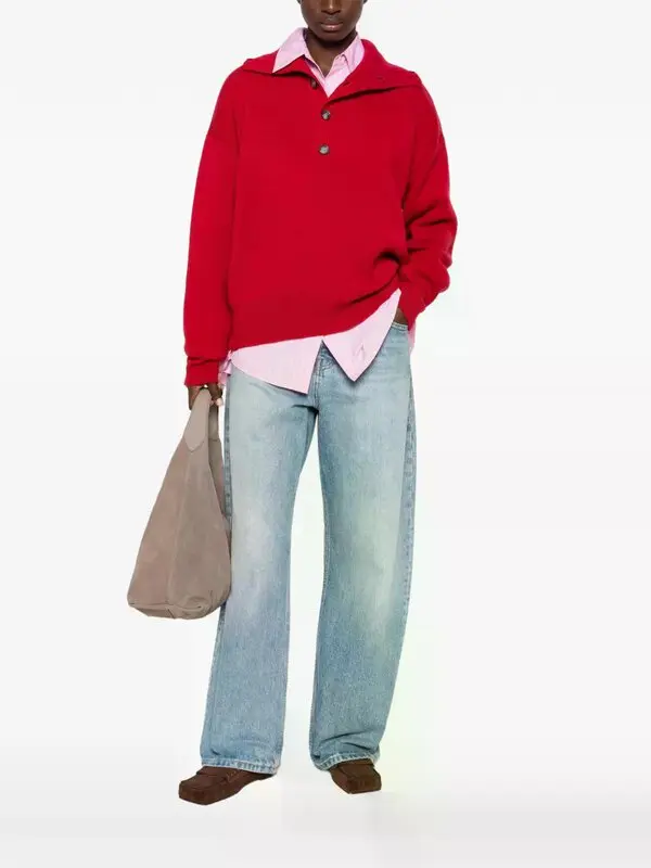 AMI Paris De Coeur Button-neck Sweater