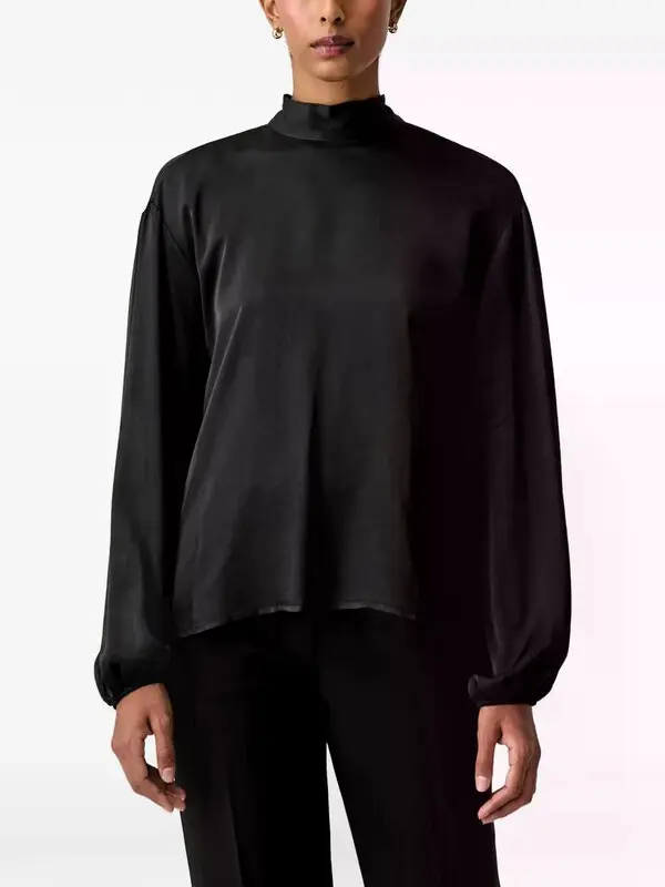 VICOLO Cowl-back Tie-neck Blouse
