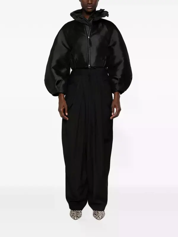 SUSANNE BOMMER Ruffled-collar Cropped Blouson Jacket