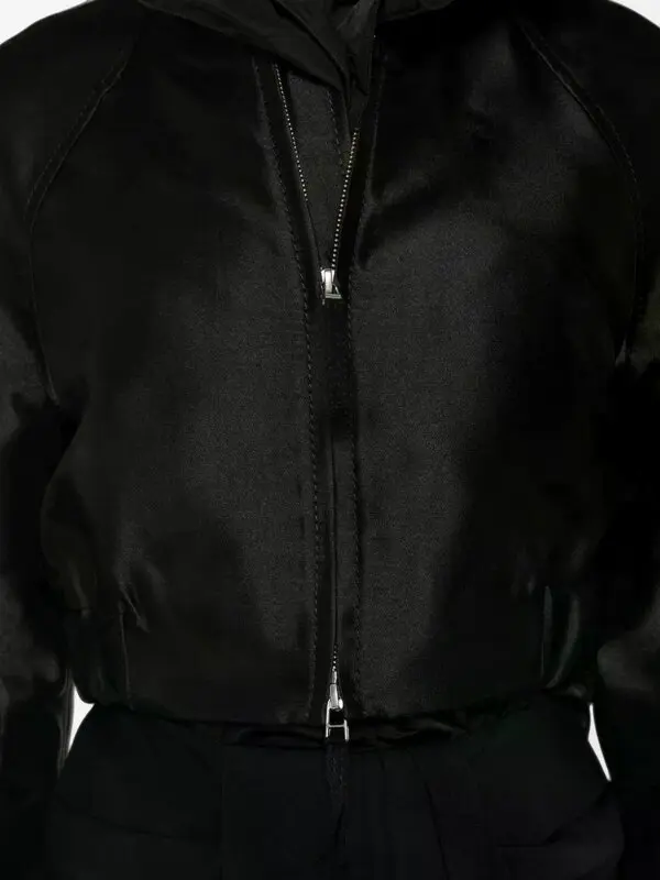 SUSANNE BOMMER Ruffled-collar Cropped Blouson Jacket