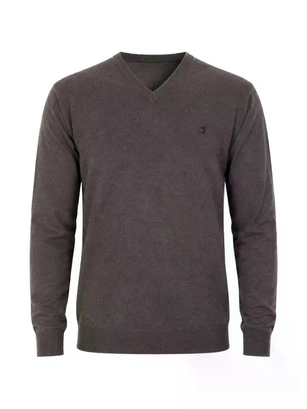 UOMINITALIANI V-neck Embroidered-logo Sweater