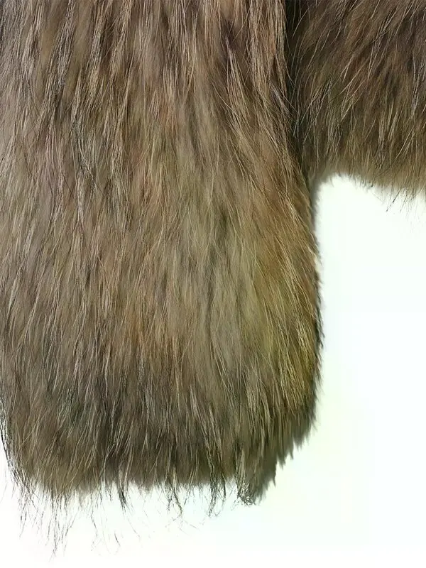 SWORD 6644 Collarless Faux-fur Jacket