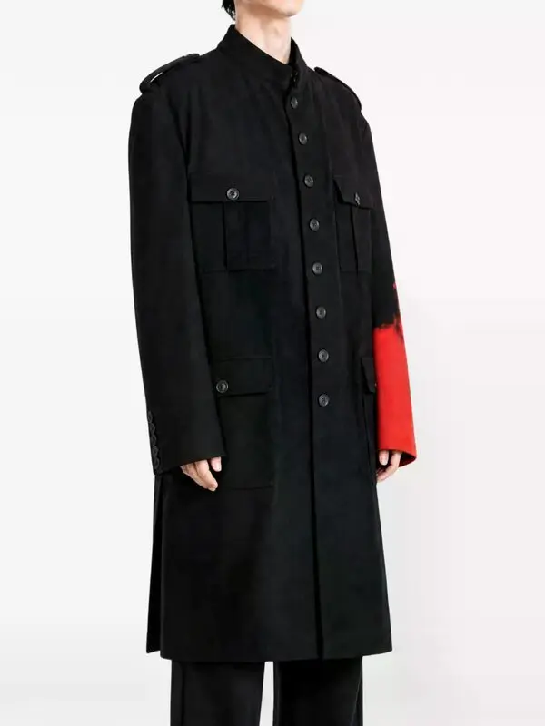 Yohji Yamamoto Button-up Epaulette Coat