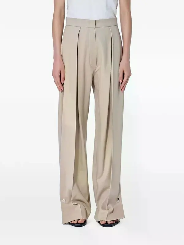 Sportmax Pleated Button-detail Trousers