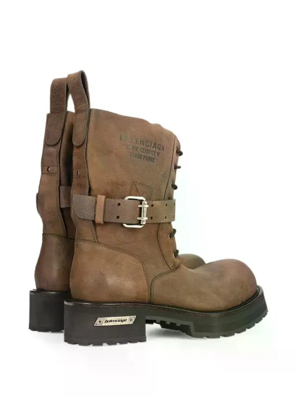 Balenciaga Venom Lace-up Bootie - Brown