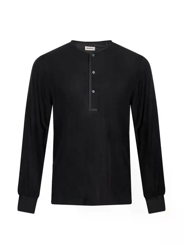 Simkhai Hezekiah Ribbed Long-sleeve Polo Shirt