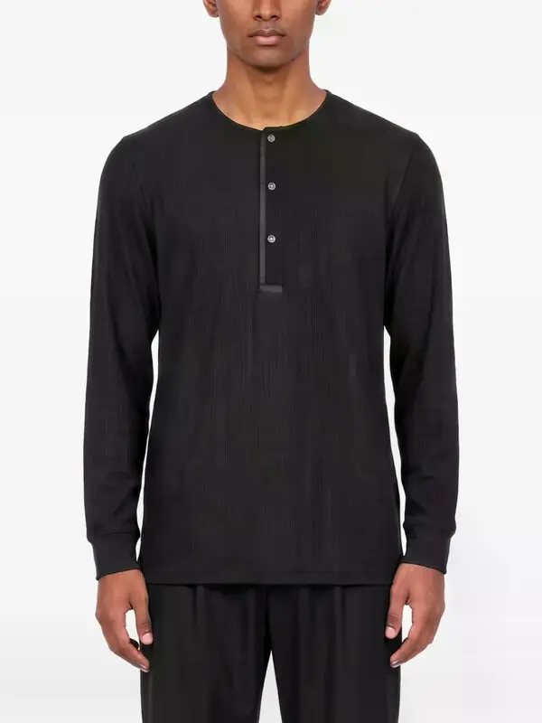 Simkhai Hezekiah Ribbed Long-sleeve Polo Shirt