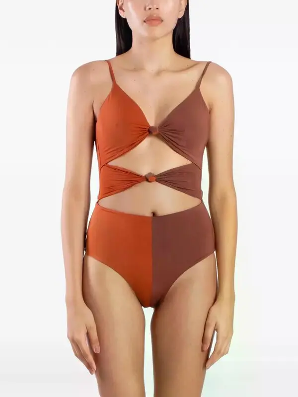 MAYGEL CORONEL Triana Knot-detail Swimsuit - Orange