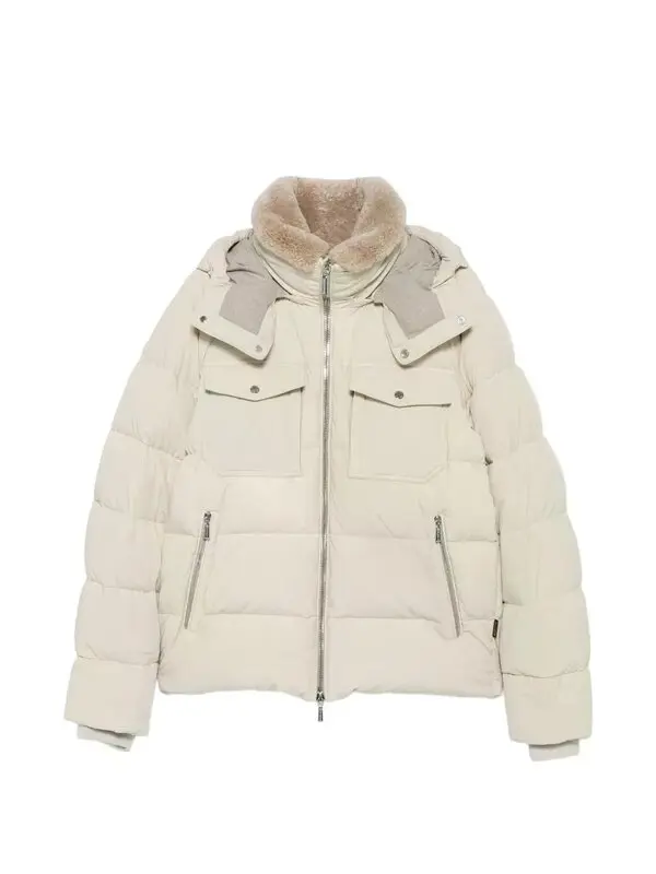 MOORER Alarick Shearling-collar Quilted Jacket