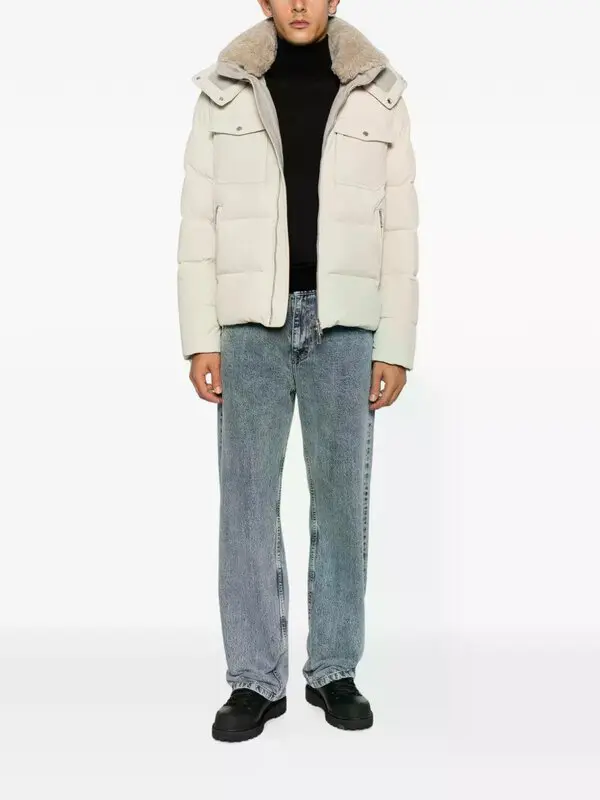 MOORER Alarick Shearling-collar Quilted Jacket