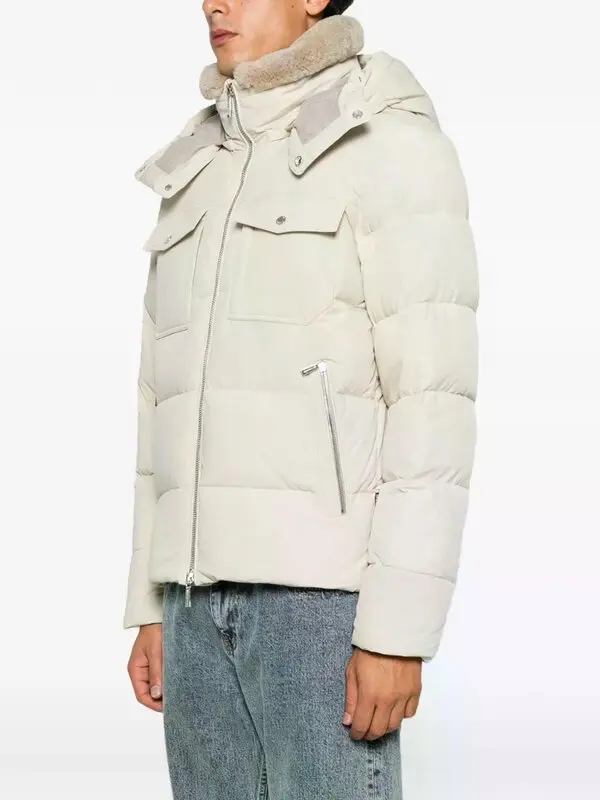 MOORER Alarick Shearling-collar Quilted Jacket