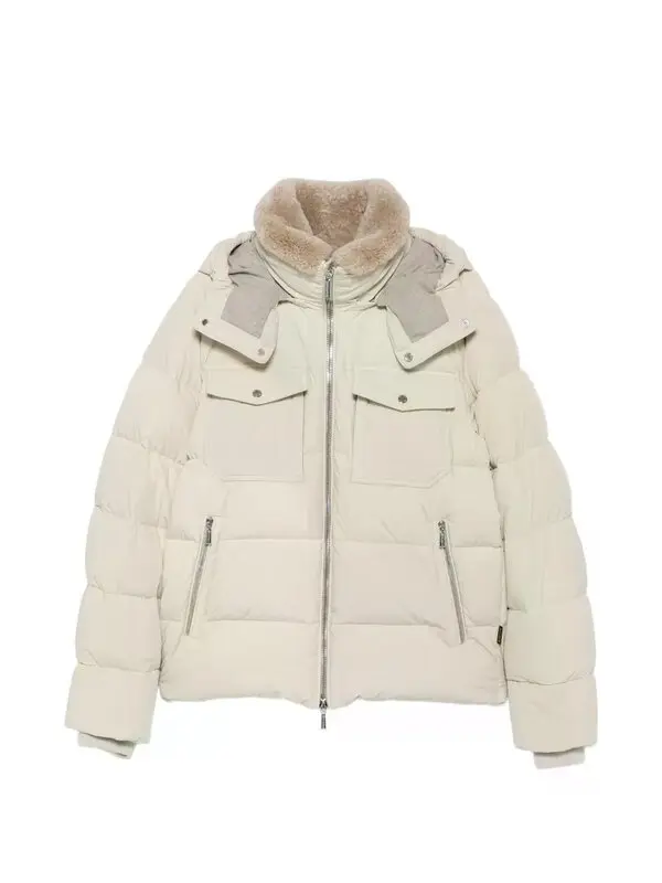 MOORER Alarick Shearling-collar Quilted Jacket