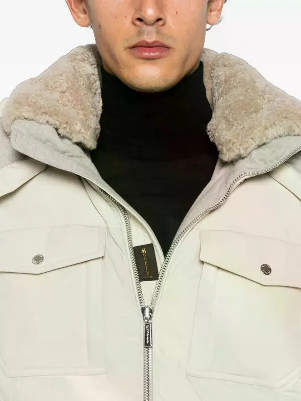 MOORER Alarick Shearling-collar Quilted Jacket