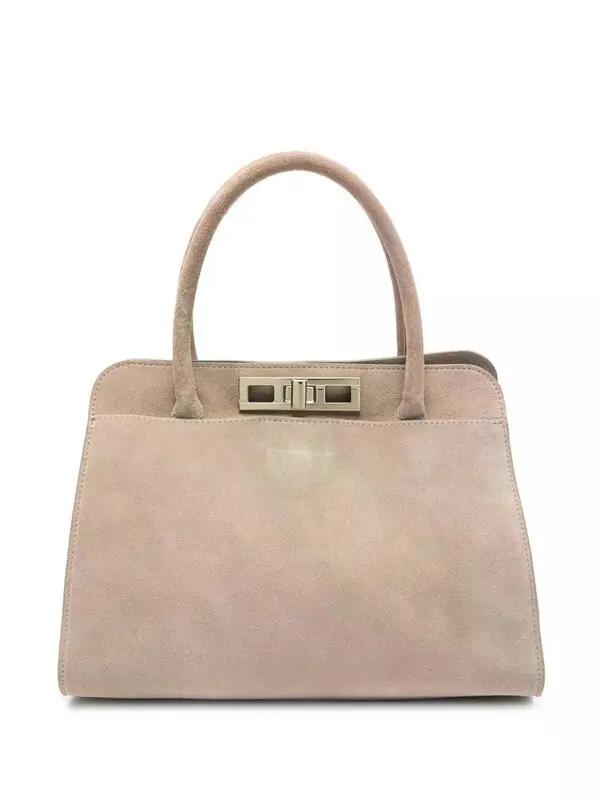 Fabiana Filippi Suede Twist-lock Tote Bag - Neutrals
