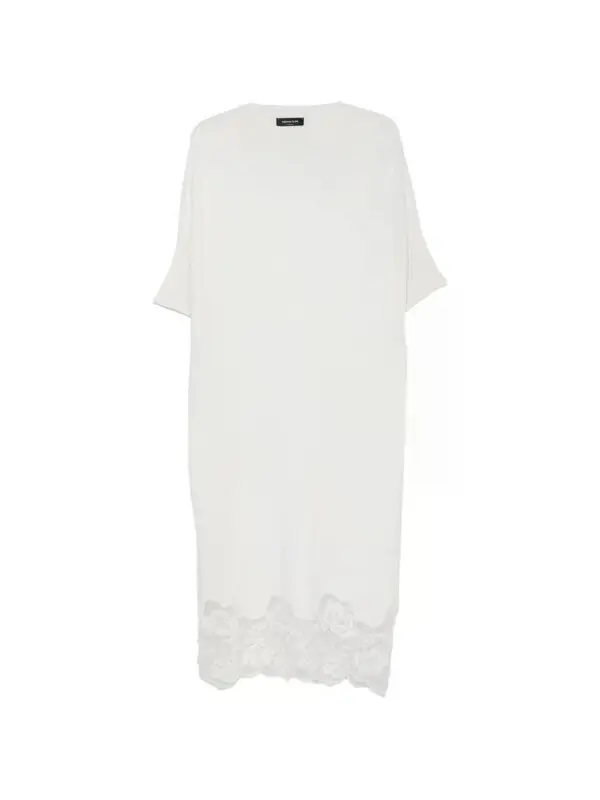Fabiana Filippi Lace-trim Midi T-shirt Dress - White