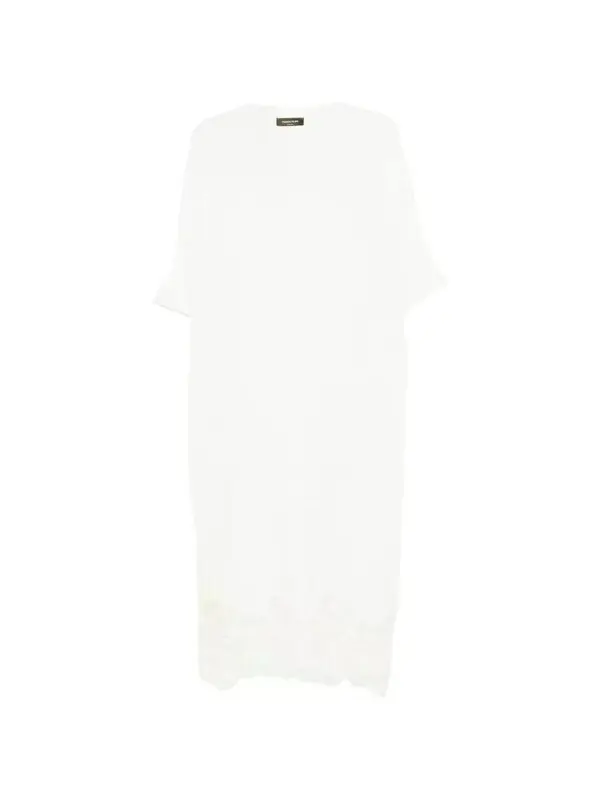 Fabiana Filippi Lace-trim Midi T-shirt Dress - White
