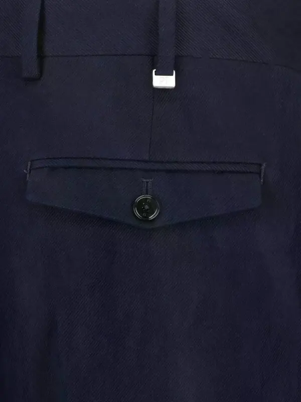 PT TORINO Pleated Turn-up Chinos - Blue
