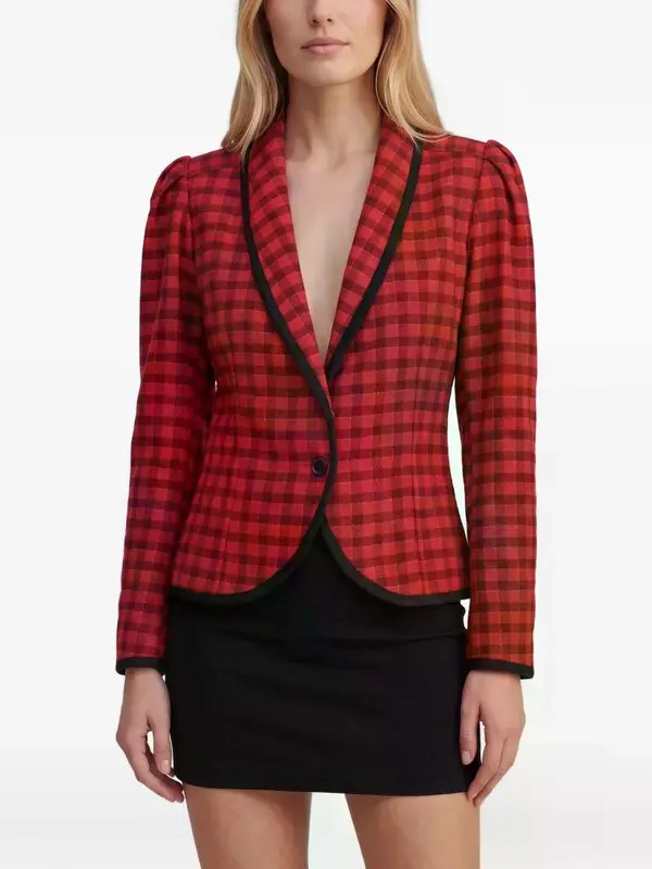 UNGARO Check Puff-sleeve Jacket