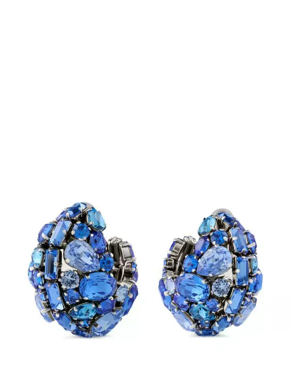 Givenchy Bold Crystals Clip Earrings In Metal And Crystals