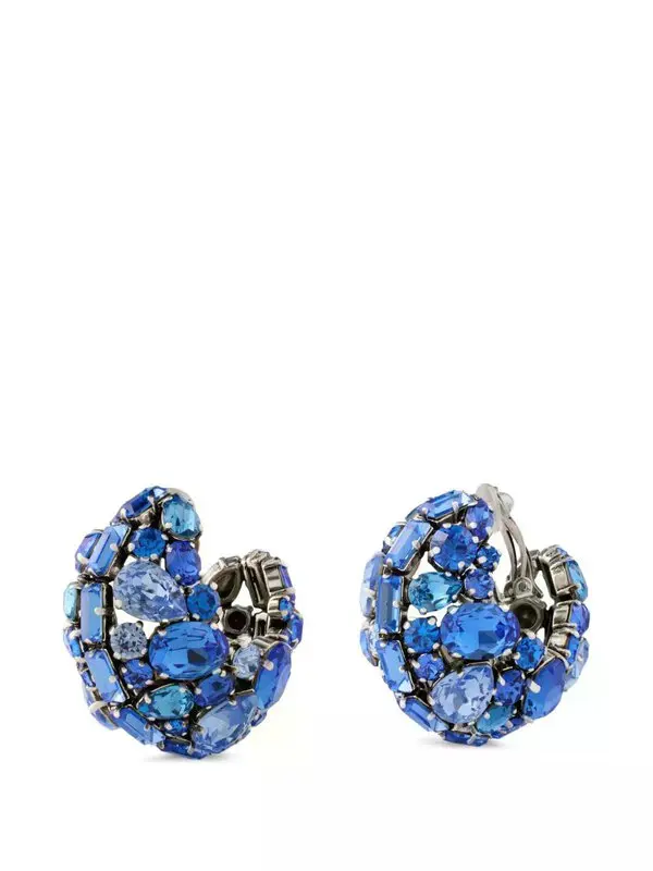 Givenchy Bold Crystals Clip Earrings In Metal And Crystals