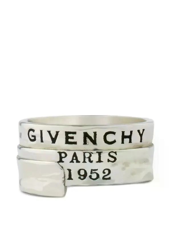 Givenchy Tape Ring In Metal And Enamel