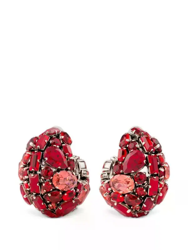Givenchy Bold Crystals Clip Earrings In Metal And Crystals