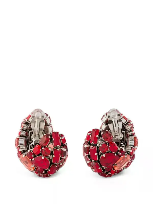 Givenchy Bold Crystals Clip Earrings In Metal And Crystals