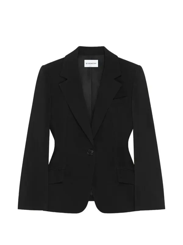 Givenchy Single-breasted Jacket In Crepe Cady - Black