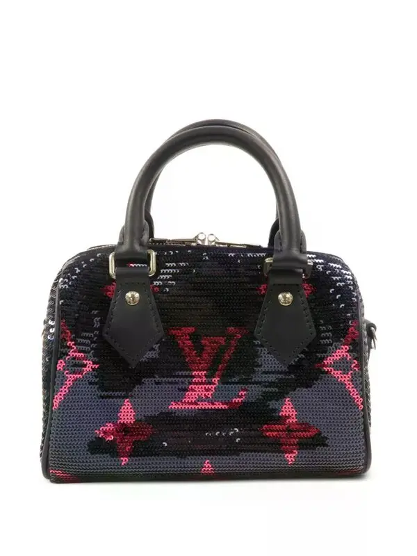 LOUIS VUITTON Mini 18 Speedy Bandoulière Sequin Tote Bag