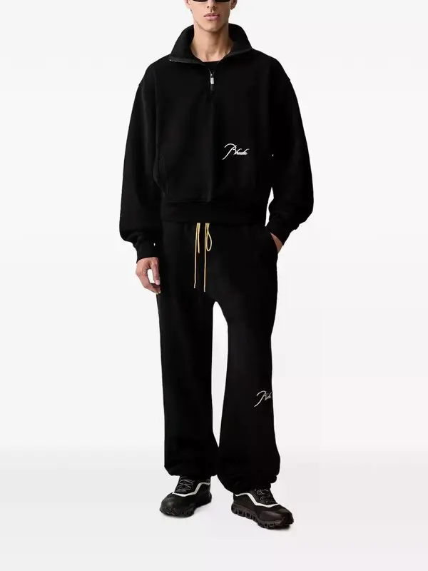 Rhude Logo-embroidered Quarter-zip Sweater