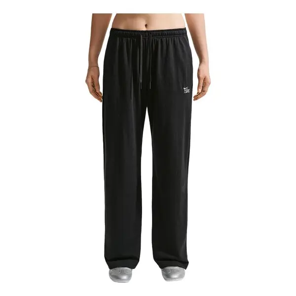 Nike Chill Knit Mid-rise Straight Leg Pants - Black