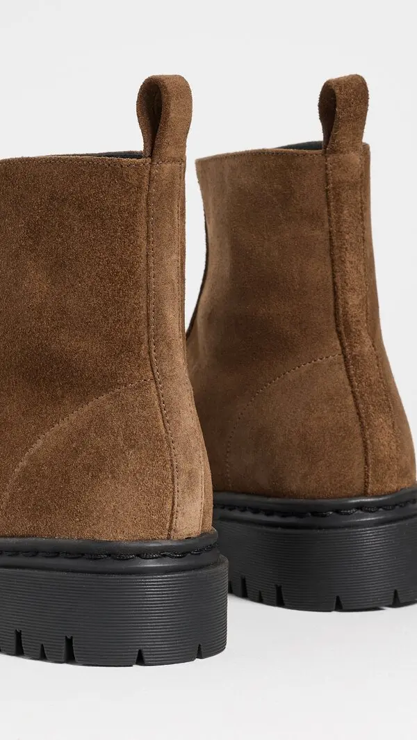 Staud Miles Suede Zip Ankle Boots - Cigar