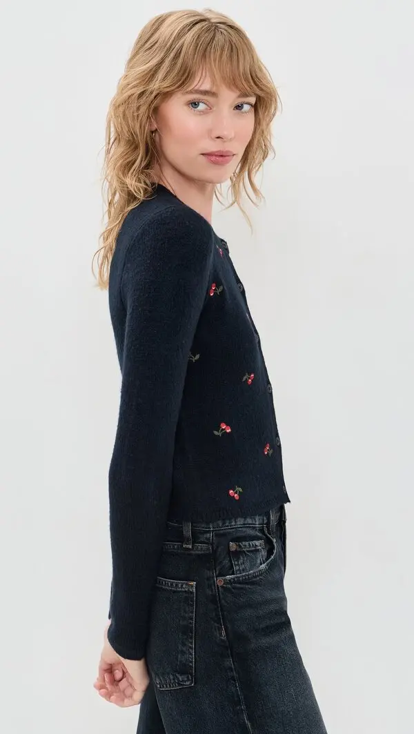 DAZE Muse Embroidered Fitted Cardigan