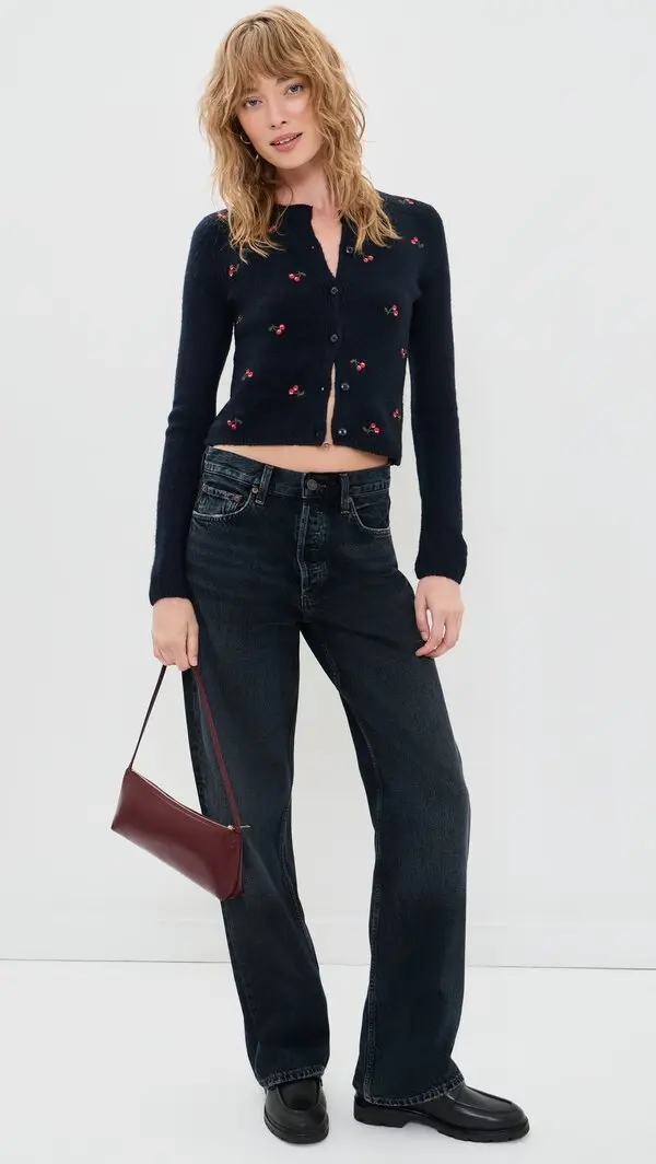 DAZE Muse Embroidered Fitted Cardigan