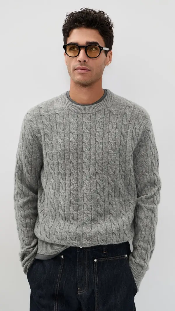 ALEX MILL Jordan Cable Cashmere Sweater