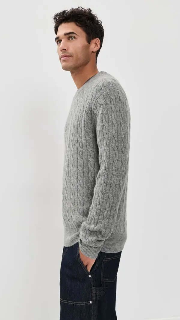 ALEX MILL Jordan Cable Cashmere Sweater