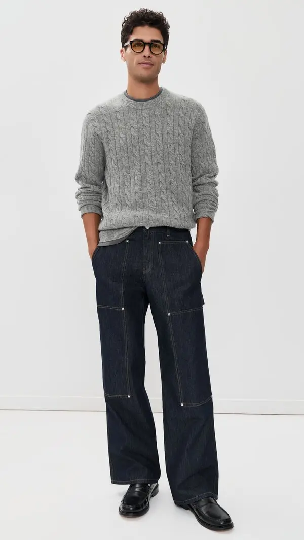 ALEX MILL Jordan Cable Cashmere Sweater