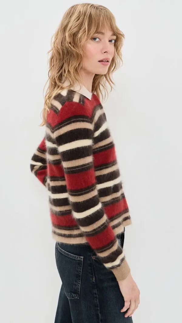 Guest In Residence Grizzly Cropped Cashmere Rugby Pullover